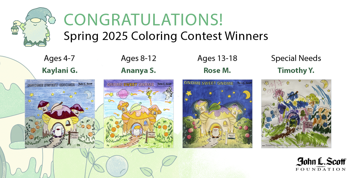 John L. Scott Foundation Coloring Contest winners announced - John L ...